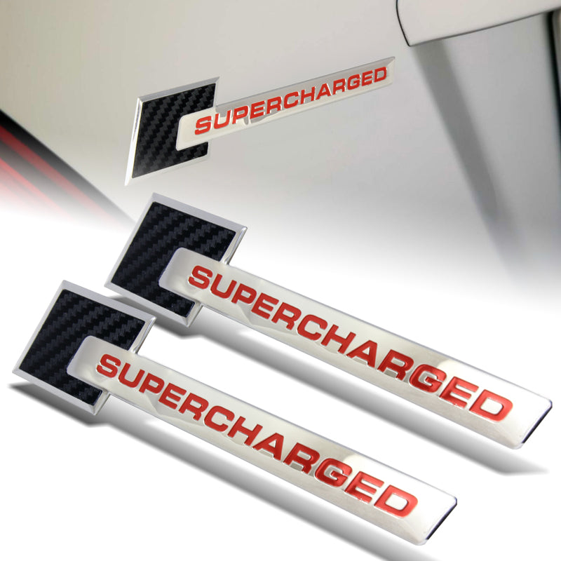 Carbon Fiber Supercharged Aluminum Sticker Decal Emblem Badge Bumper ...