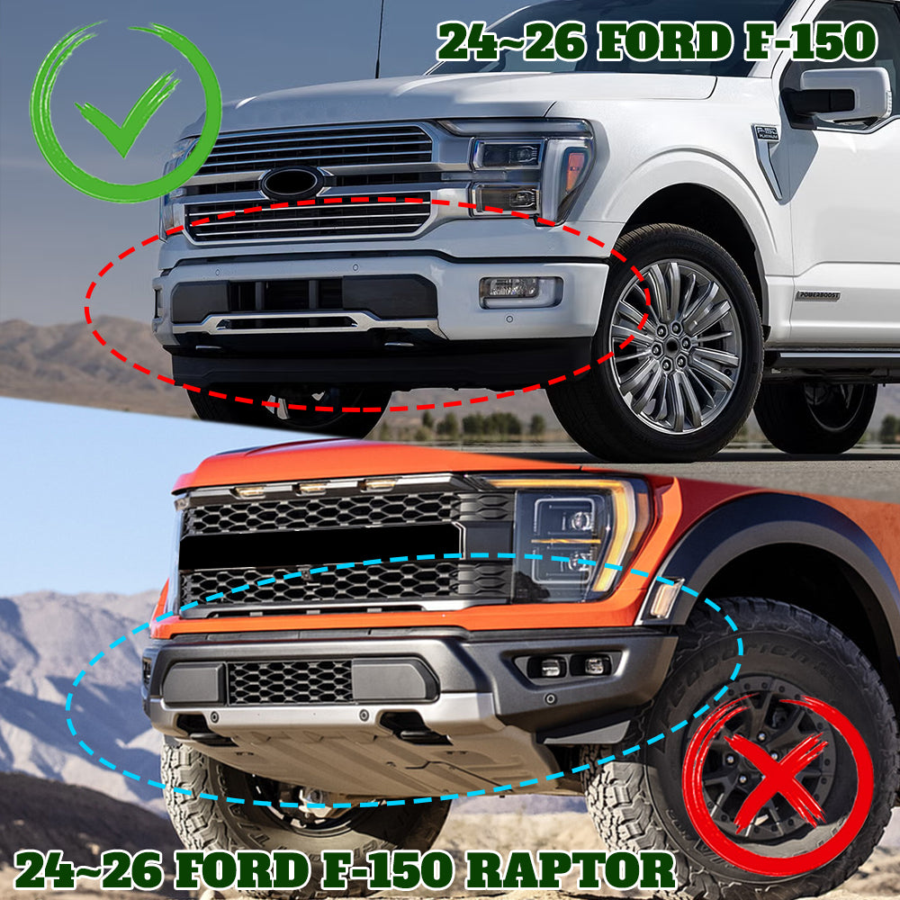 STP-Style For 2024 2025 2026 Ford F150 F-150 Front Bumper Lower Lip Sp ...