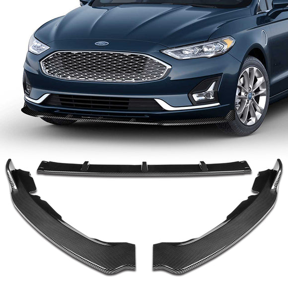 For 2019-2021 Ford Fusion Carbon Look Front Bumper Body Splitter Spoil ...