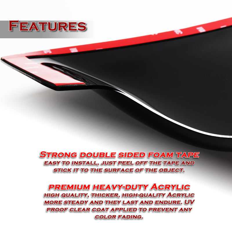 Rear Window Roof Visor Wing Spoiler For 2015-2020 Acura TLX -Black ABS ...