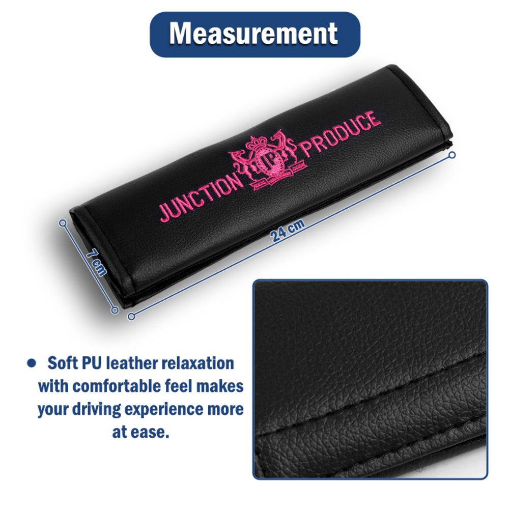2x JP JUNCTION PRODUCE VIP Pink Embroidery Car Seat Belt Covers Should ...