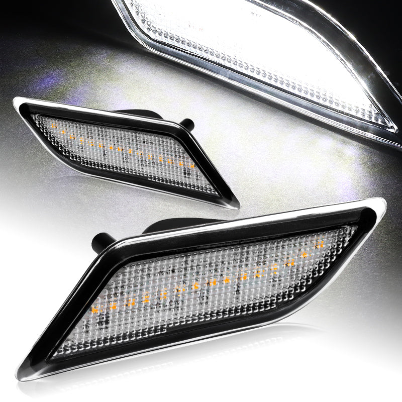 For 2012 – 2014 Mercedes-Benz W204 C-Class White LED Turn Signal Front ...