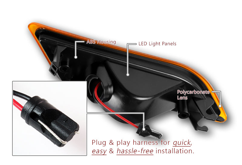 For 2012 – 2014 Mercedes-Benz W204 C-Class Amber LED Turn Signal Front ...