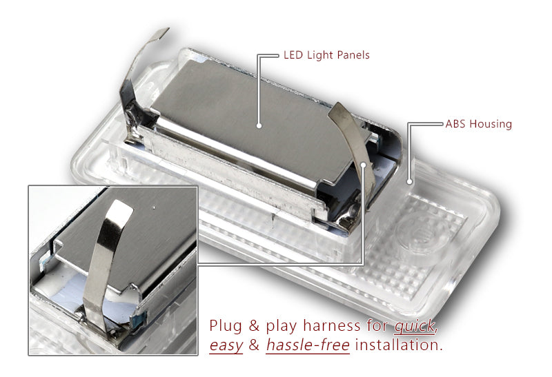 Audi A3 A4 A6 A8 S6 White 6000K Xenon 18-SMD LED License Plate Lights ...