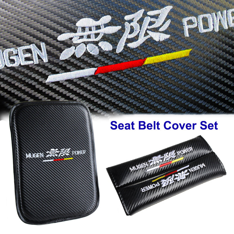 Mugen Car Center Console Armrest Cushion Mat Pad Embroidery Cover with ...