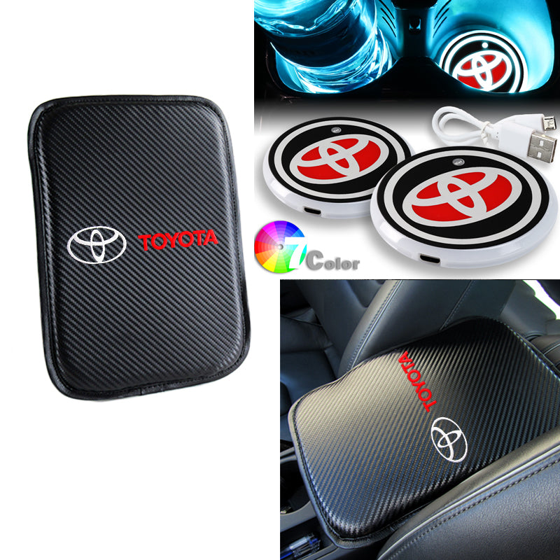 Toyota Car Center Console Armrest Cushion Mat Pad Cover Stitched Embro ...