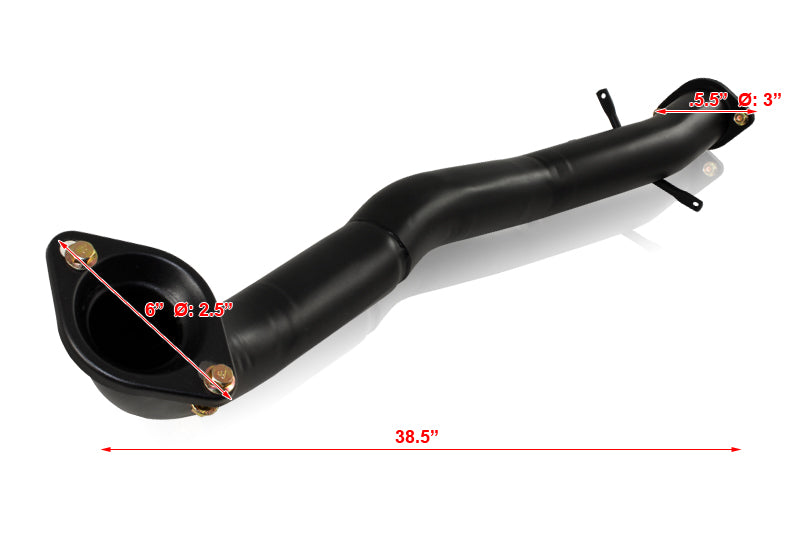 T-304 Black Stainless Steel Turbo Down Pipe Exhaust For 2003 2004 2005 ...