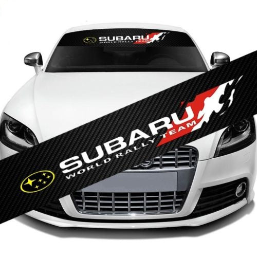 Subaru RALLY Carbon Fiber Windshield Vinyl Banner Decal Sticker ...