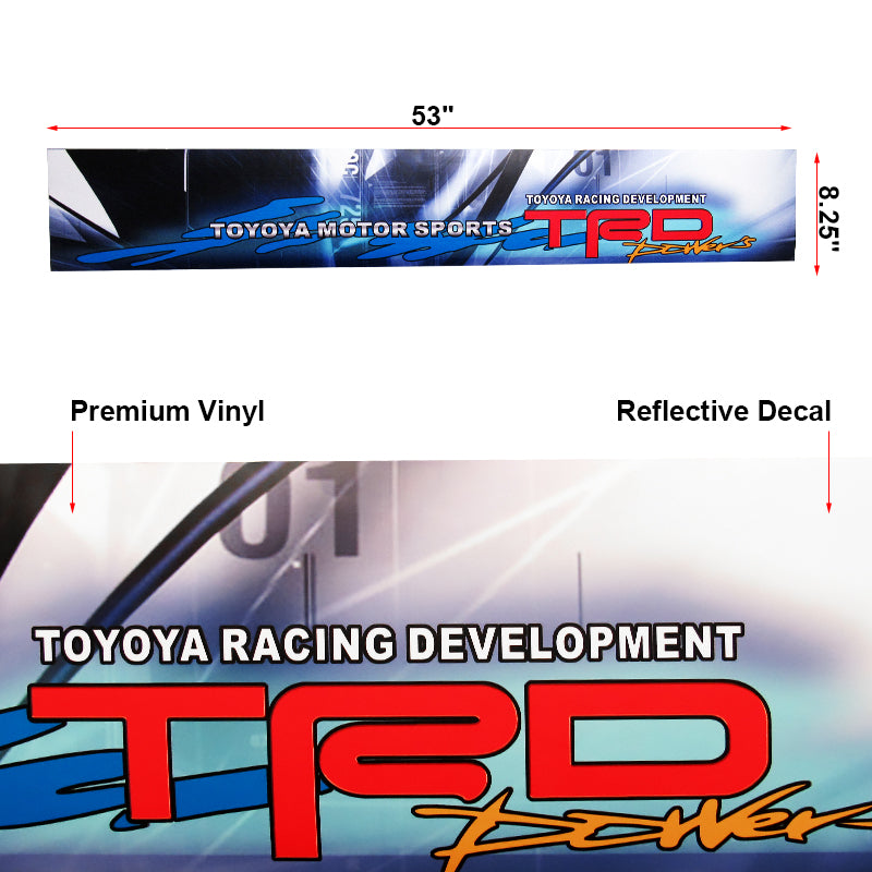 53" Windshield UV-Resistant Vinyl Banner For TOYOTA JDM TRD Racing Pow ...