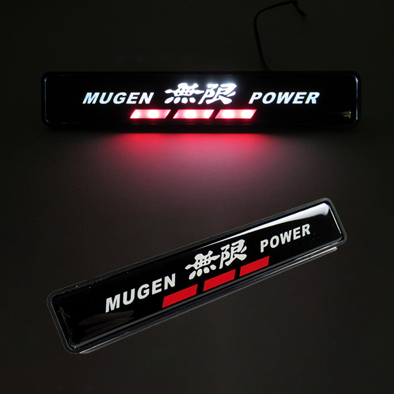 Mugen Set Red & Chrome 3D Emblem (11CM) with Mugen Power LED Logo Illu ...