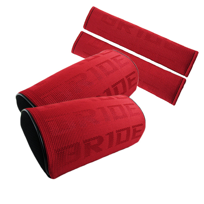 Bride Set of Red Seat Pillow & Seat Belt Cover x2 – MAKOTO_JDM