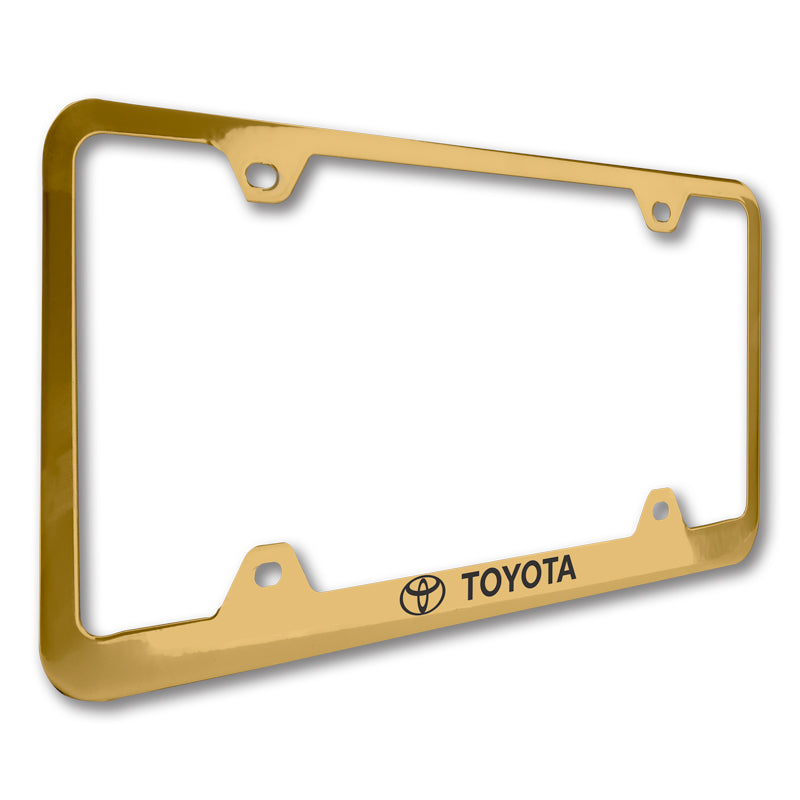TOYOTA Gold Stainless Steel Etched Mirrored License Plate Frame - LFW ...