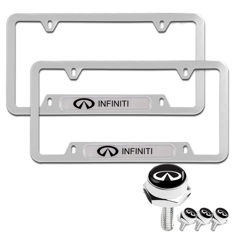 INFINITI Stainless Steel 2pcs License Plate Frame with Caps Bolt Brand ...