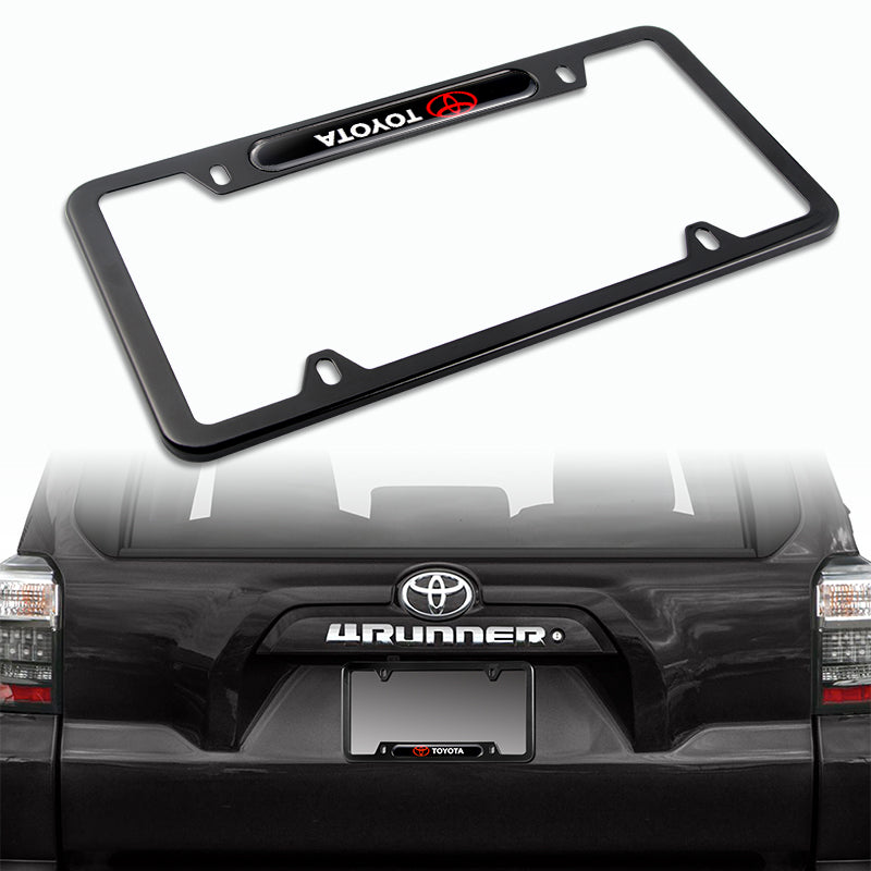 2PCS TOYOTA Black Stainless Steel Metal License Plate Frame – MAKOTO_JDM