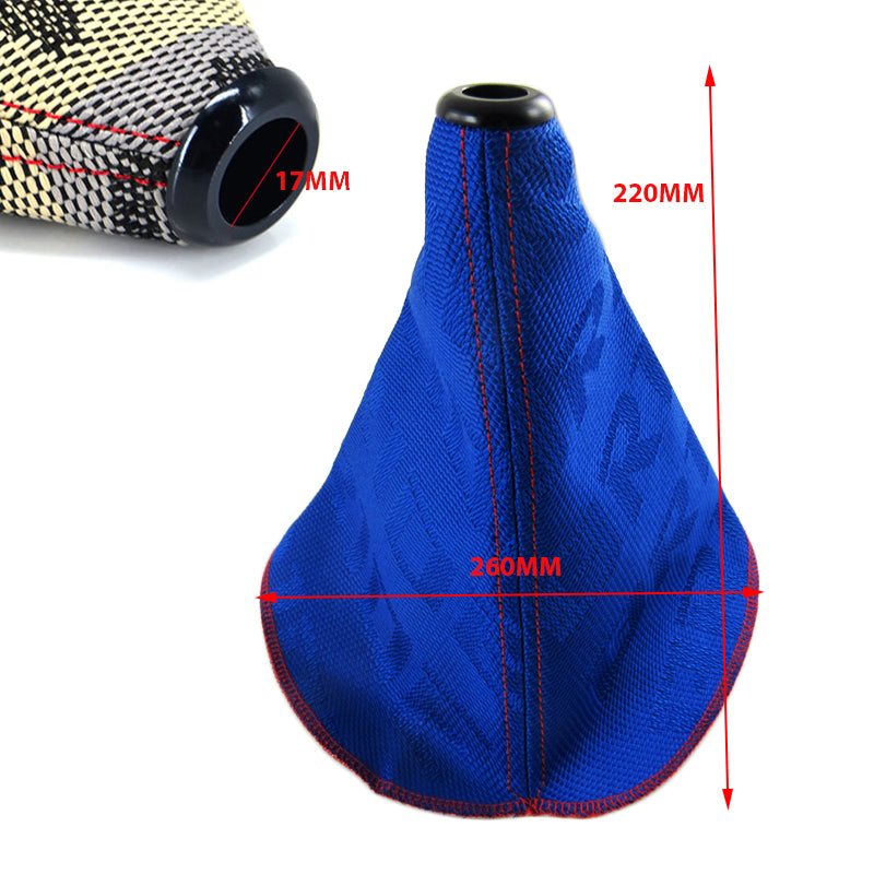 Bride Red Stitched Blue Fabric Shifter Boot Cover – MAKOTO_JDM