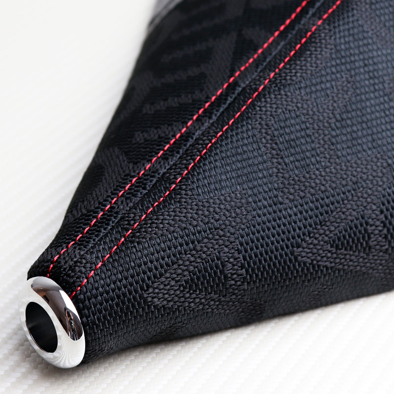 JDM RECARO Racing Hyper Fabric shift knob Shifter Boot Cover MT/AT Red ...