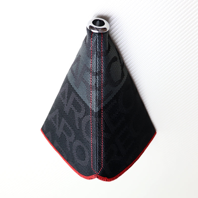 JDM RECARO Racing Red Stitches Hyper Fabric shift knob Shifter Boot Co ...