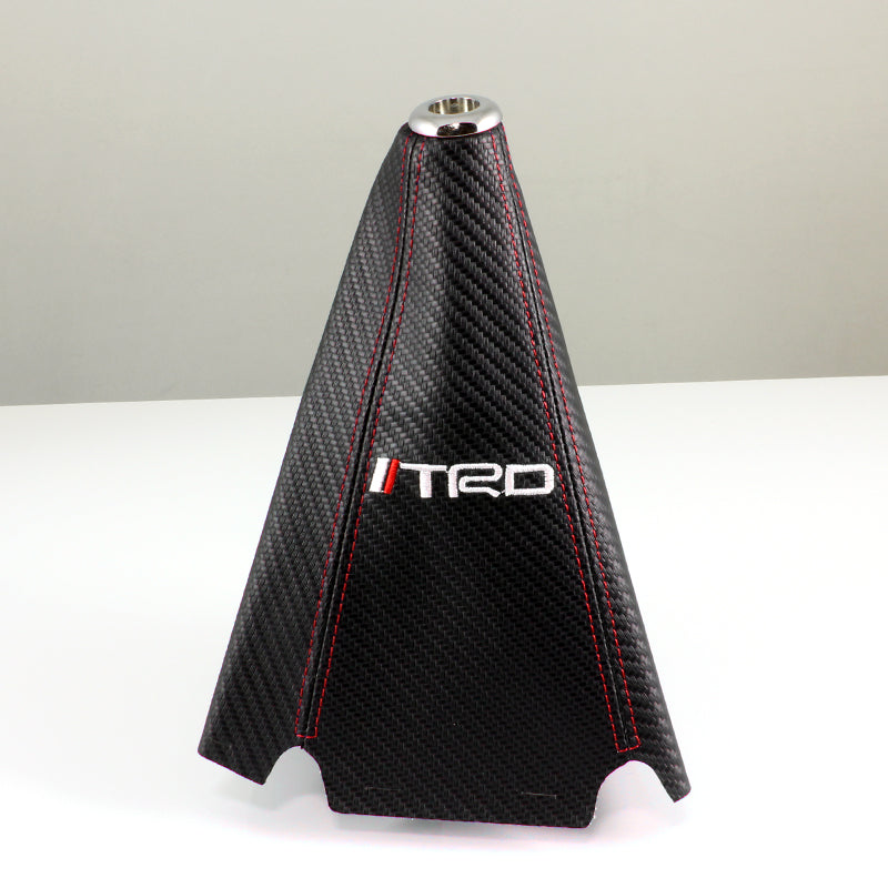 Toyota TRD Red Stitched Black Carbon Fiber Look Shifter Boot Cover ...