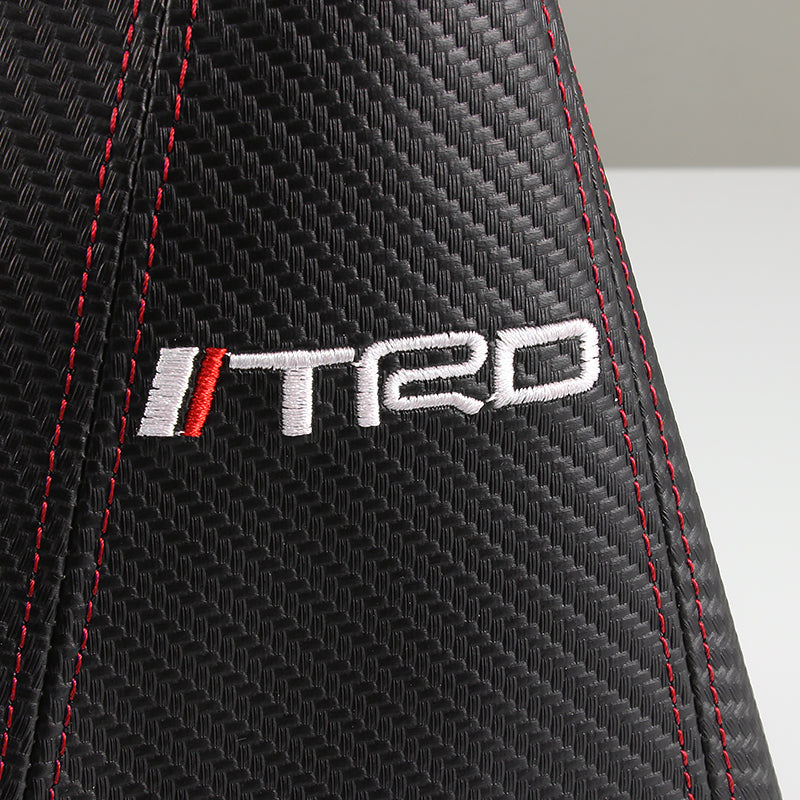Toyota TRD Red Stitched Black Carbon Fiber Look Shifter Boot Cover ...