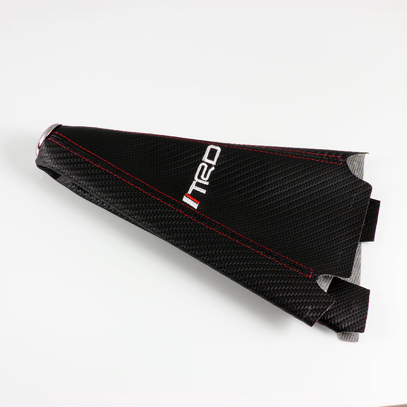 Toyota TRD Red Stitched Black Carbon Fiber Look Shifter Boot Cover ...