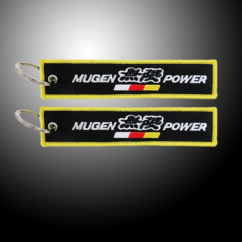 EMBROIDERED DOUBLE SIDE KEY TAG JDM MUGEN POWER KEYCHAIN CELL HOLDERS ...