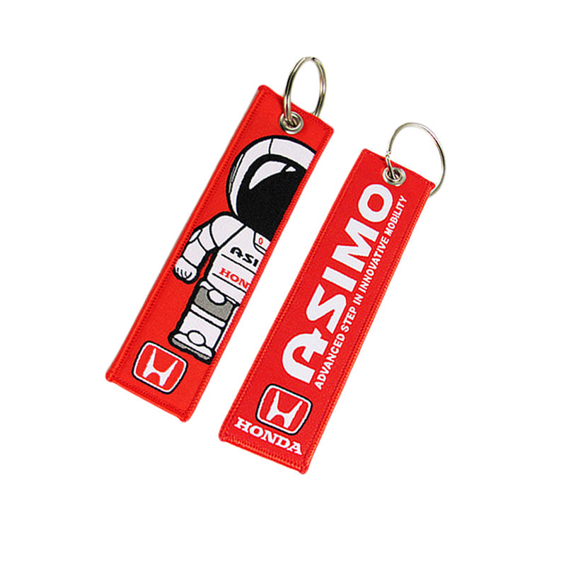 X2 JDM ASIMO RED RACING DOUBLE SIDE Racing Cell Holders Keychain Unive ...