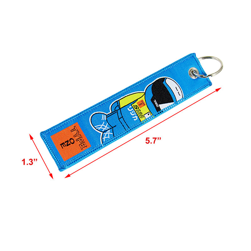 BLUE JDM SPOON SPORTS TYPE ONE DOUBLE SIDE Racing Cell Holders Keychai ...