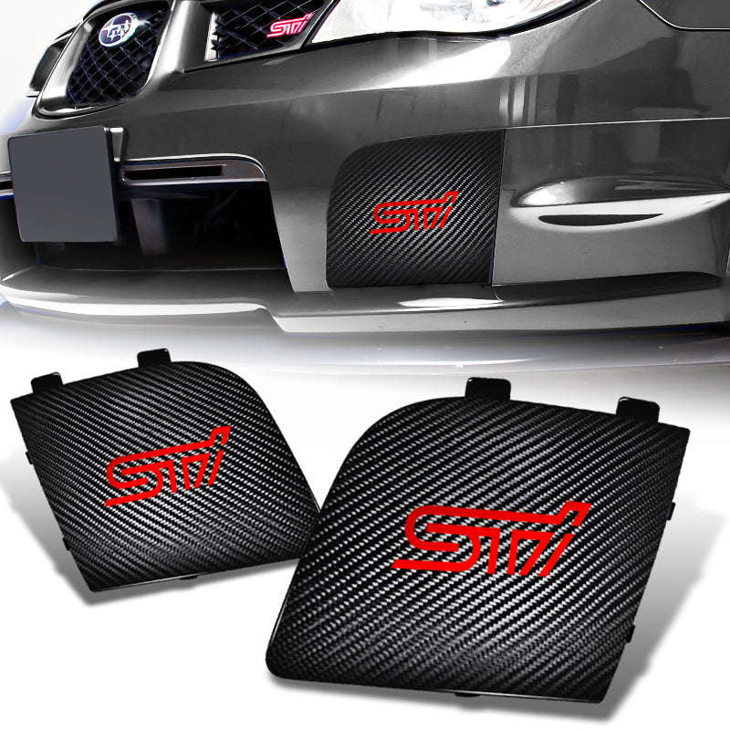 STI Carbon Fiber Bumper Bezel Covers for 06-07 Subaru Impreza WRX STi ...